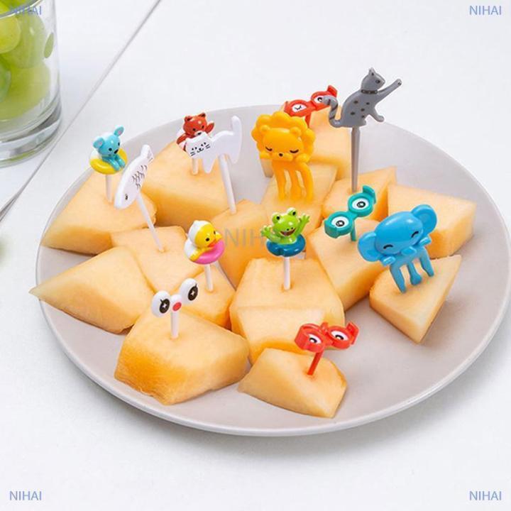 NIHAI Multiple Styles Animal Fruit Fork Mini Cartoon Children Snack ...