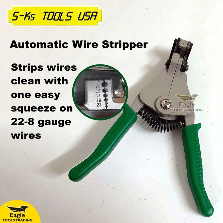 S-ks Tools USA Automatic Wire Stripper Electrical Heavy Duty 8, 10, 12 ...