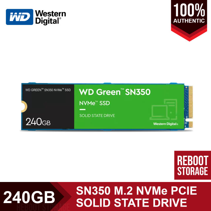 Western Digital WD Green M.2 240GB SN350 SSD NVMe PCIE Gen 3 Internal ...