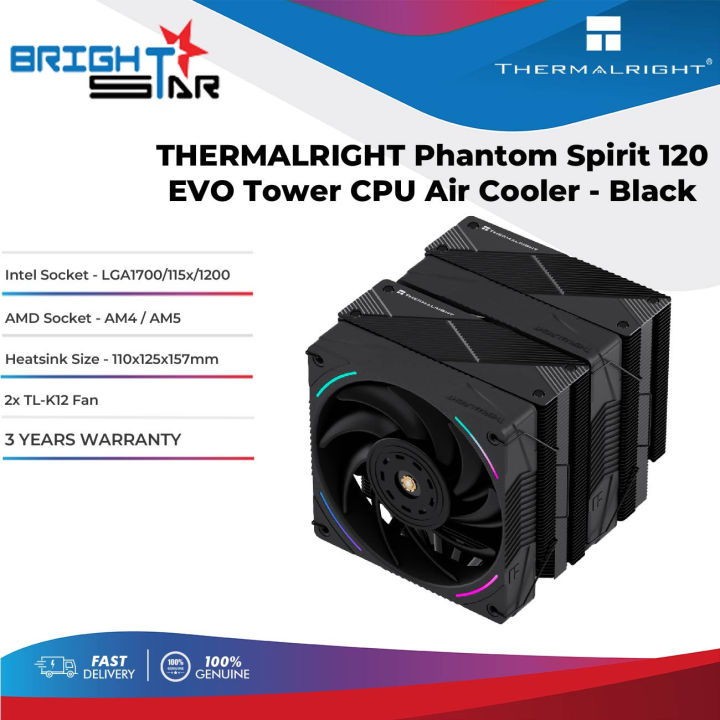 THERMALRIGHT Phantom Spirit 120 EVO Tower CPU Air Cooler - Black | Lazada
