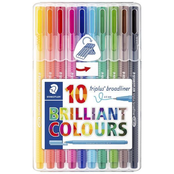 STAEDTLER Color Pen triplus broadliner 0.8mm in assorted colours Box ...