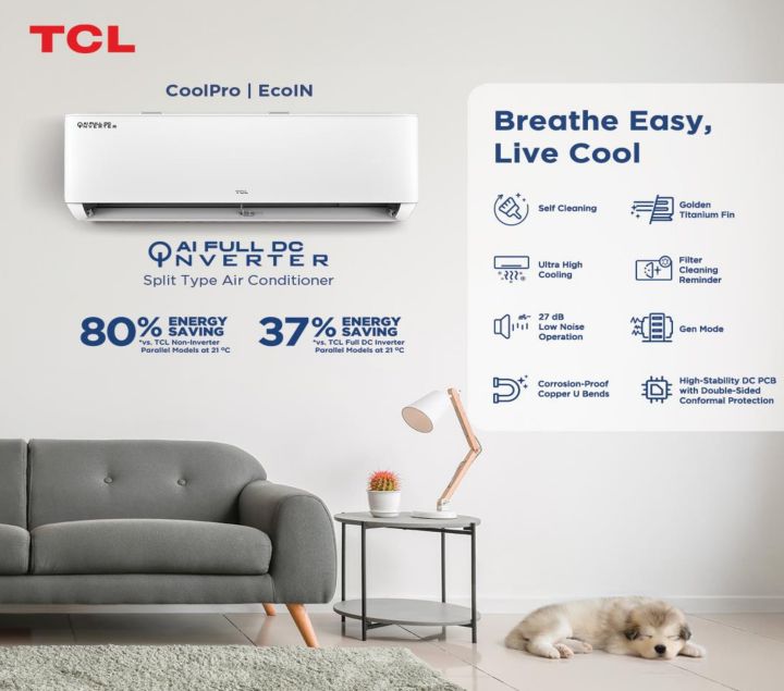 TCL KEI-S AI Full DC Inverter Split-type Air Conditioner - 1.0 / 1.5 ...