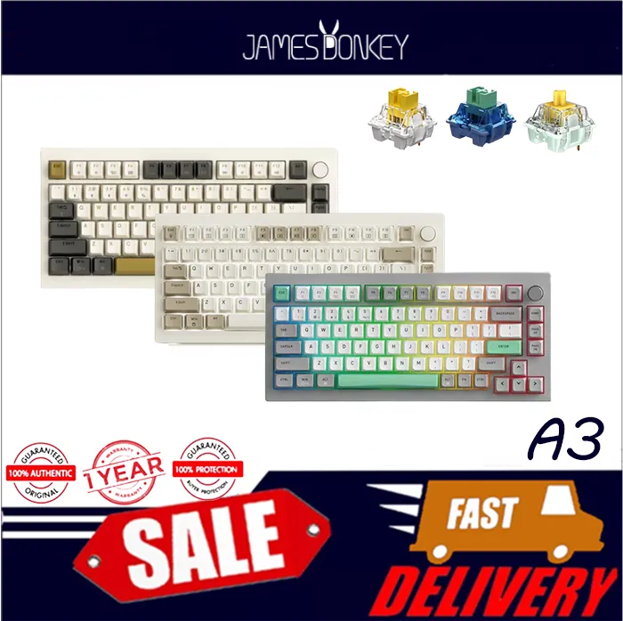 James Donkey A3 Gasket Structure Mechanical Keyboard BAREBONE Bluetooh ...
