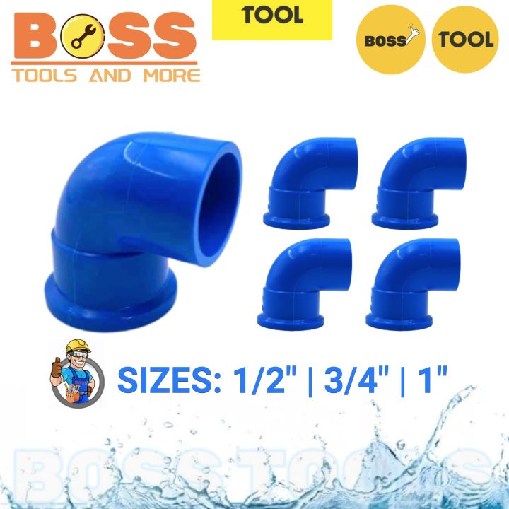 PVC BLUE ELBOW WITH THREAD 1/2" 3/4" 1" Water pipe fittings | Lazada PH