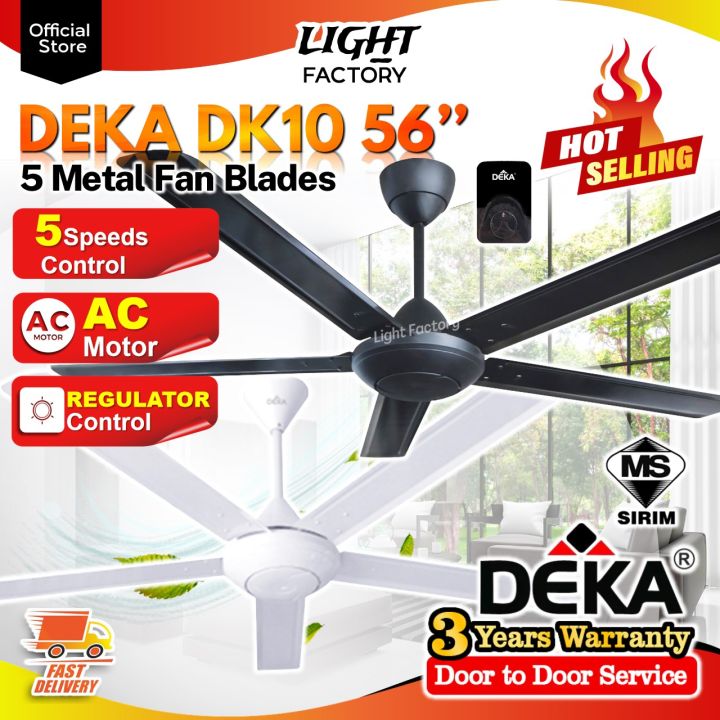 🔥SIRIM🔥 DEKA DK10 56" 5 Blades Electronics Regulator Ceiling Fan with 5 ...