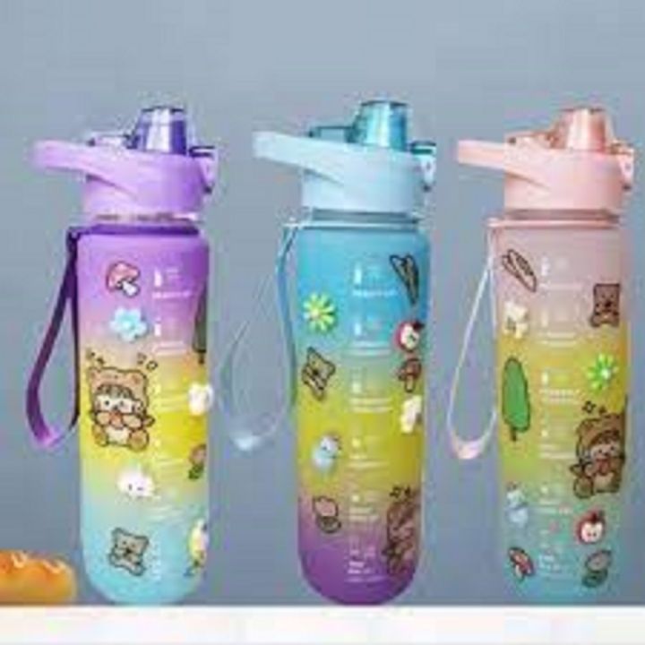 Botol Minum 1 Liter Slim Gradasi Botol Minum Viral 1000ml Gradasi Botol ...