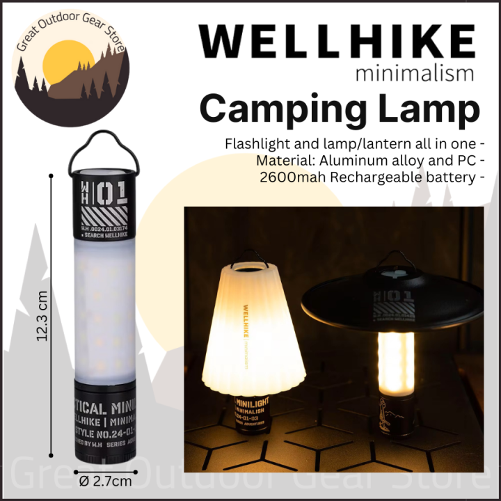 WellHike Candlelight Camping Lamp Light Lantern LED Shade Rechargeable flashlight | Lazada PH