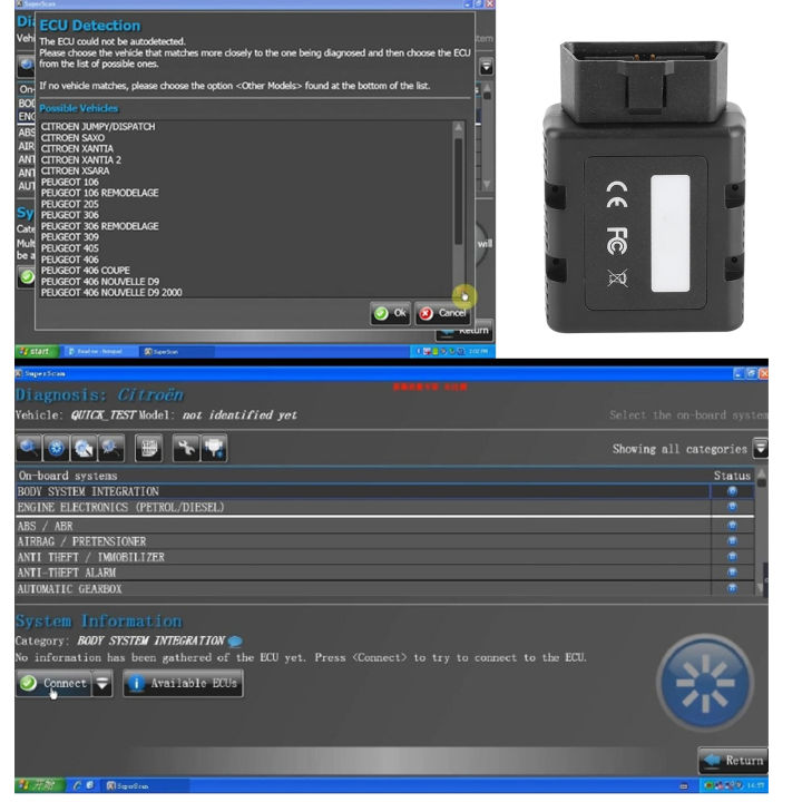 OBD2 Diagnostic Programming Scantool Bluetooth Interface ECU ...