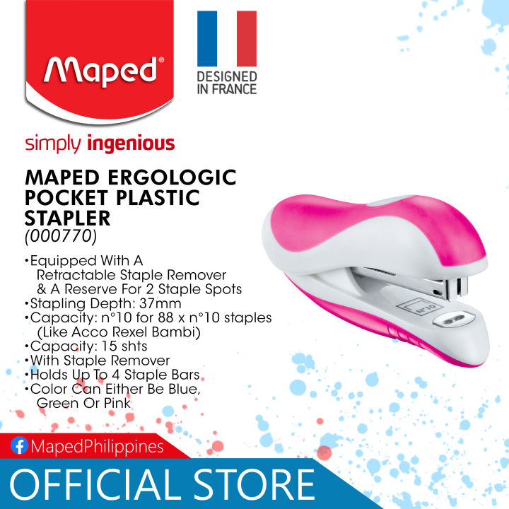 MAPED Ergologic Pocket | Plastic Stapler | 37mm | No.10 | 352210 ...