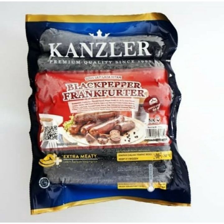 Sosis Kanzler Beef Black Paper Frankfurter 300gr / Sosis Sapi Lada ...