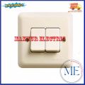 BROCO IB SAKLAR SERI CREAM 6622 6622U NEW GEE DOUBLE SWITCH 2 GANG ...