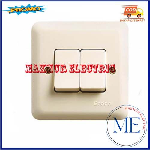BROCO IB SAKLAR SERI CREAM 6622 6622U NEW GEE DOUBLE SWITCH 2 GANG ...