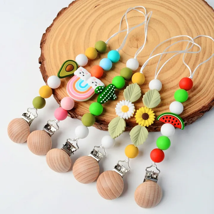 Baby Handmade Pacifier Chain Clip Dummy Nipples Holder Clips Babies ...