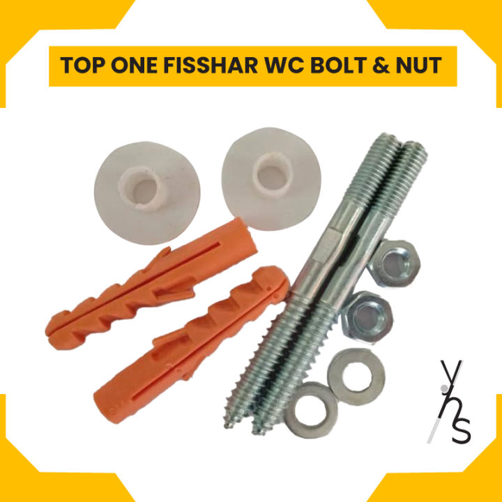 TOP ONE Fisshar WC Bolt & Nut Basin Fixing | Lazada