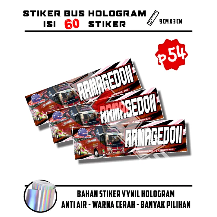 stiker bus armagedon (54) isi 60 stiker panjang | anti air warna cerah ...