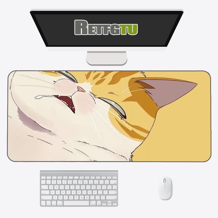 Kawaii Cat Mouse Pad Pink 90x40 Black and White na may Cats Xxl Desk ...
