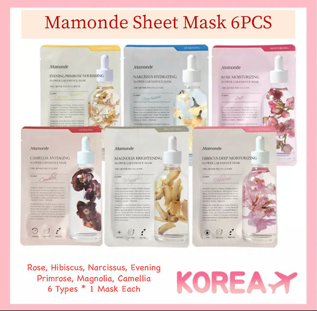 ️6PCS ️ *2024 EXPIRY STOCKS* Mamonde Flower Lab Essence Sheet Mask 25ml ...