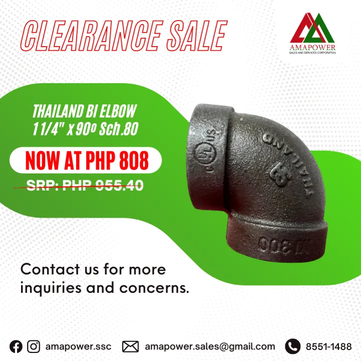 THAILAND BI ELBOW 1 1/4" x 90º Sch.80 | Lazada PH