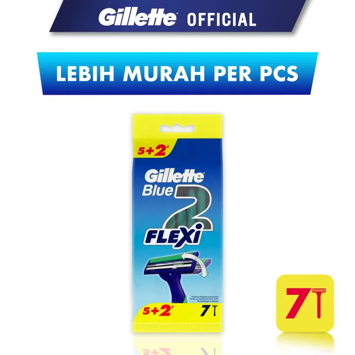 Gillette Alat Cukur Blue 2 Flexi Razor Pisau Cukur isi 5 Gratis 2 ...