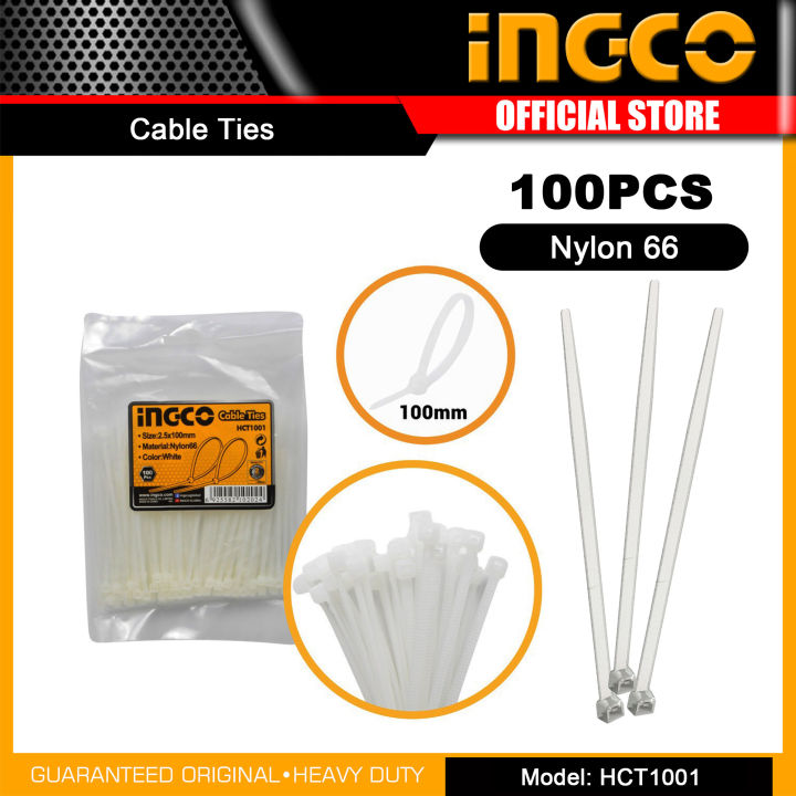 INGCO HCT1001 White Cable Tie / Zip Tie 2.5 x 100mm (100PCS) IHT ...