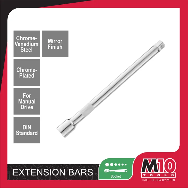 M10 Extension Bars - inch - 1/4" , 3/8" , 1/2" , 3/4" | Lazada