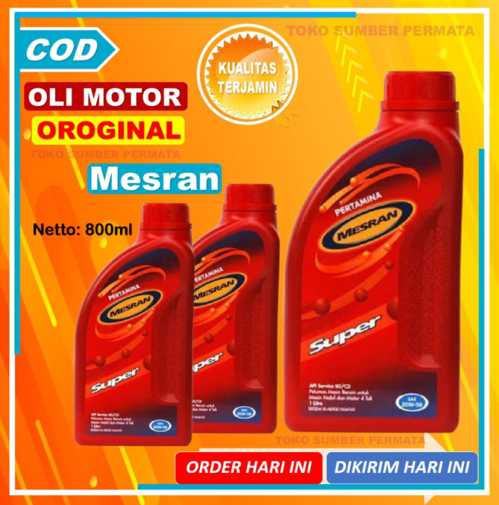 OLI MESRAN SUPER 800 ML ORIGINAL OFFICIAL PERTAMINA HARGA GROSIR ...