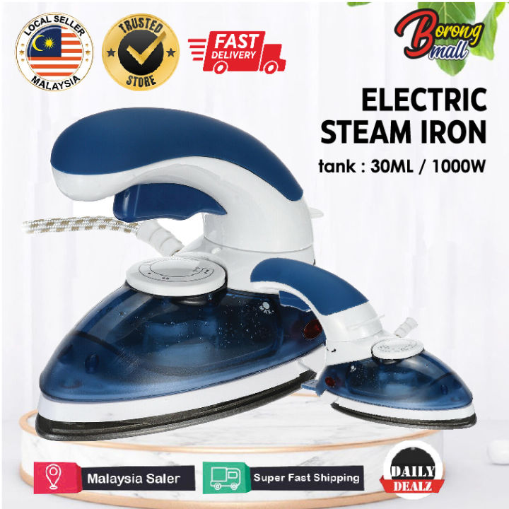 1000W Mini Electric Steam Iron Adjustable Temperature Rotatable ...