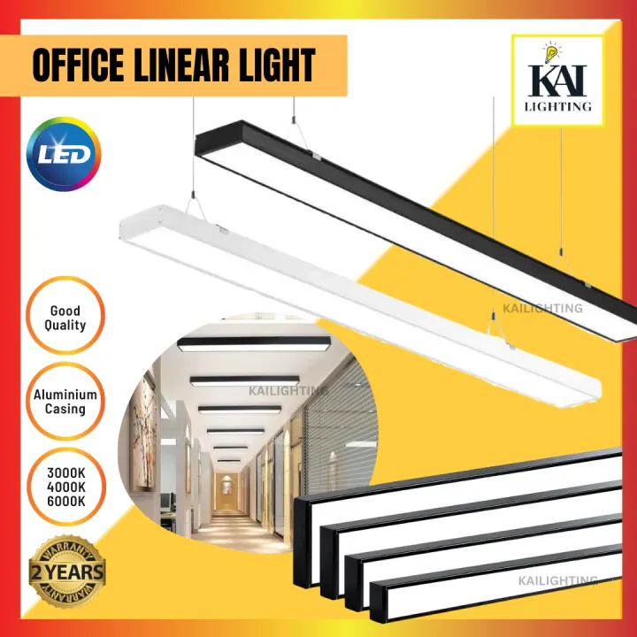 36W/50W LED OFFICE LINEAR LIGHT BLACK/WHITE COMPLETE SET LED OFFICE LAMP | Lazada
