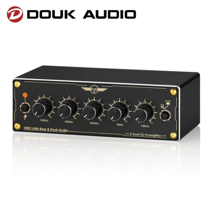 Douk Audio EQ5 2.0 Channel 5-Band EQ Preamp og Equalizer Stereo Pre ...