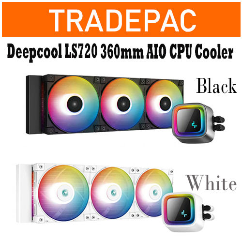 Deepcool LS720, 360mm AIO, 3 x FC120 ARGB Fan Black/White (LGA 1700 ...