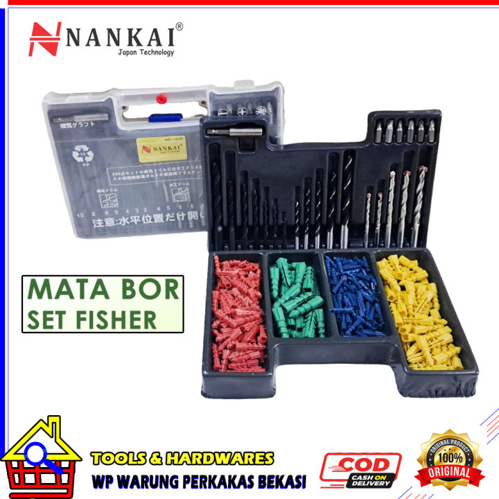 Full Set Lengkap Mata Bor Fisher Kombinasi Besi Kayu Beton DR300 Mata ...