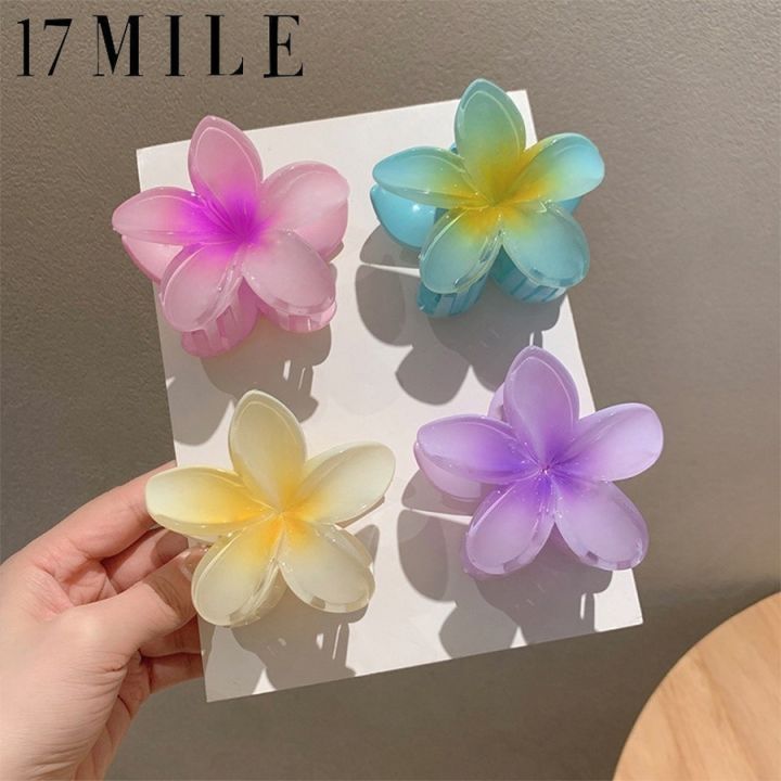 17 batu klip rambut bunga korea untuk wanita hawaii gula-gula warna ...
