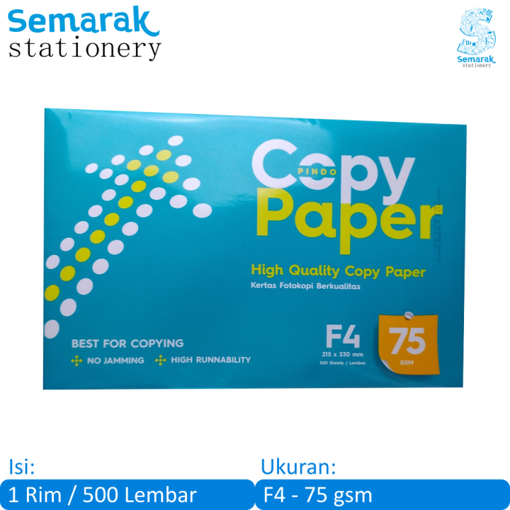 Copy Paper Hvs Kertas Fotokopi Berkualitas F4 75 Gsm [1 Rim 500