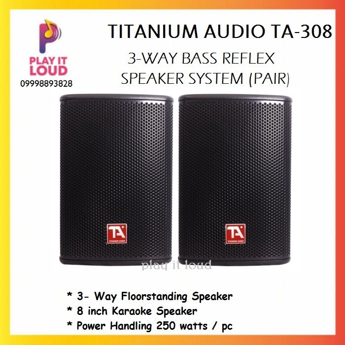 TITANIUM AUDIO TA-308 3-WAY BASS REFLEX SPEAKERS (PAIR) | Lazada PH