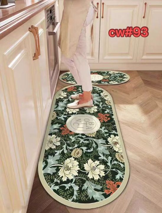 2PCS Kitchen Carpet Floor Mat Non-slip Thicken Doormat Rugs Kitchen ...