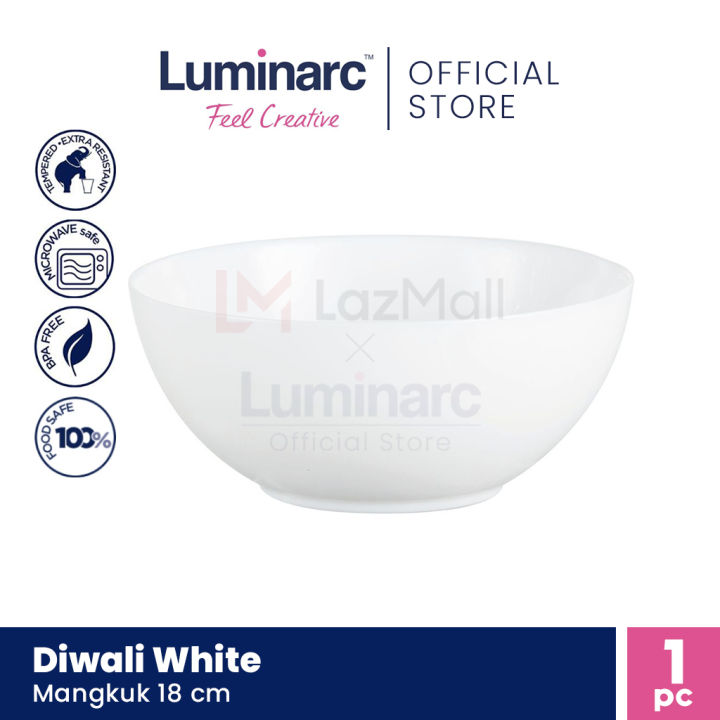 Luminarc Mangkuk Diwali White 18 Cm / Pc | Lazada Indonesia