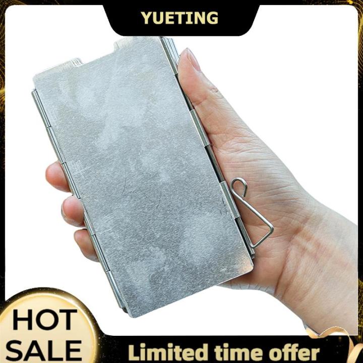 YUETING ที่กันลมเตากลางแจ้งเตาตั้งแคมป์เตาลมแบบพับได้แบบพกพาชนิดบัตรเตา ...