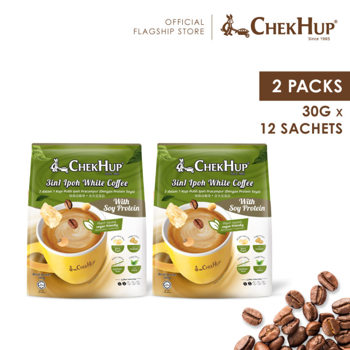 Chek Hup Ipoh White Coffee With Soy Protein (30g x 12s) [Bundle of 2 ...
