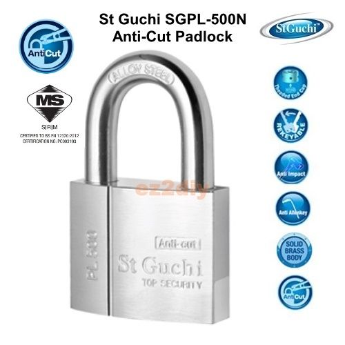 St Guchi SGPL-500N 50mm Anti Cut Padlock | Lazada