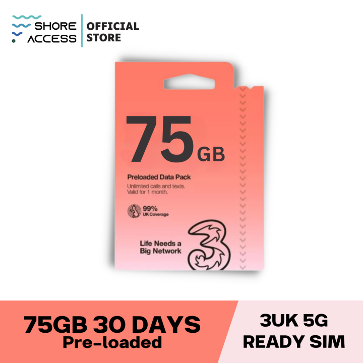 3UK Supercharged SIM (3UK £15) Roaming sim card for seafarers USA Europe Coverage | Lazada PH