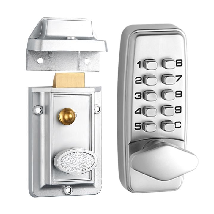 [Local Delivery] Mechanical Digital Door Lock Waterproof Rustproof Push ...