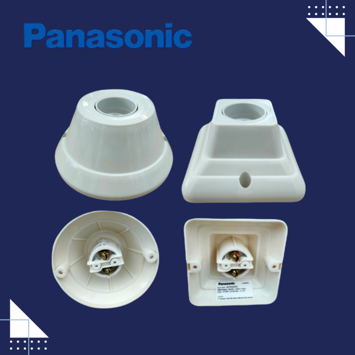 Fitting Fiting Rumah Lampu Plafon E27 Kotak Bulat Panasonic Putih | Lazada Indonesia
