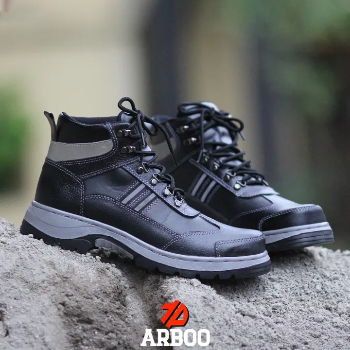 Sepatu Safety Boots Ujung Besi Septy Slip on Boot Kerja Lapangan Proyek ...
