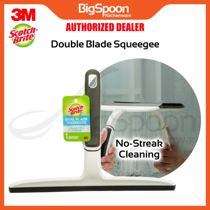 3M SCOTCH-BRITE Double Blade Squeegee Window Cleaner Glass Wiper Mirror ...