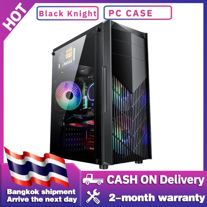 mingsu Black Knight Computer Case เดสก์ท็อป DIY Side Penetration เกมน้ำ ...