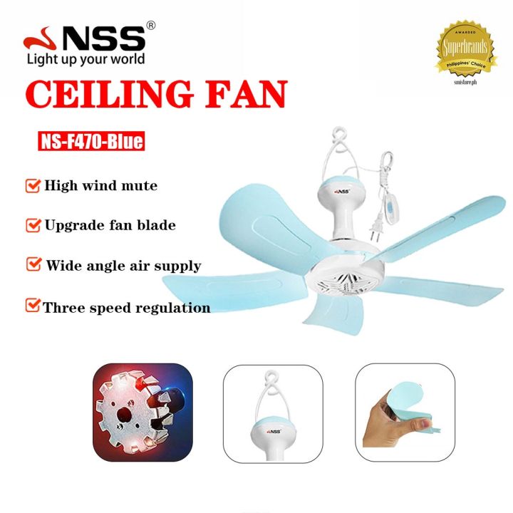 NSS 5 Blades Ceiling Fan Portable Electric Fan Household Hanging Fan Mini Desk Fan Wall Fan NS ...