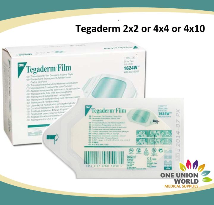 TEGADERM 3M TRANSPARENT FILM DRESSING 2x2 (1624W), 4x4 (1626W), AND ...