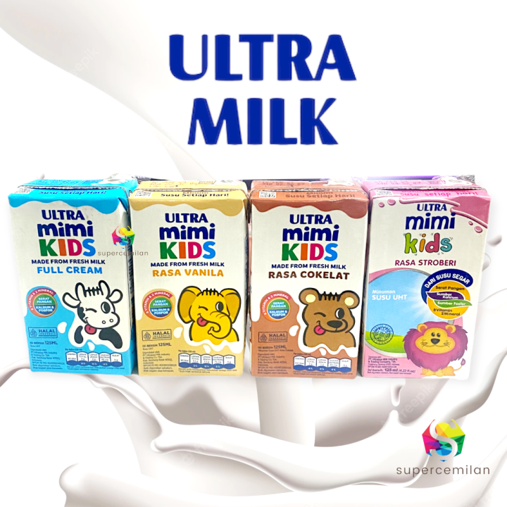Susu Ultra Mimi Kids UHT Anak Cokelat / Full Cream / Strawberry 125 ml | Lazada Indonesia