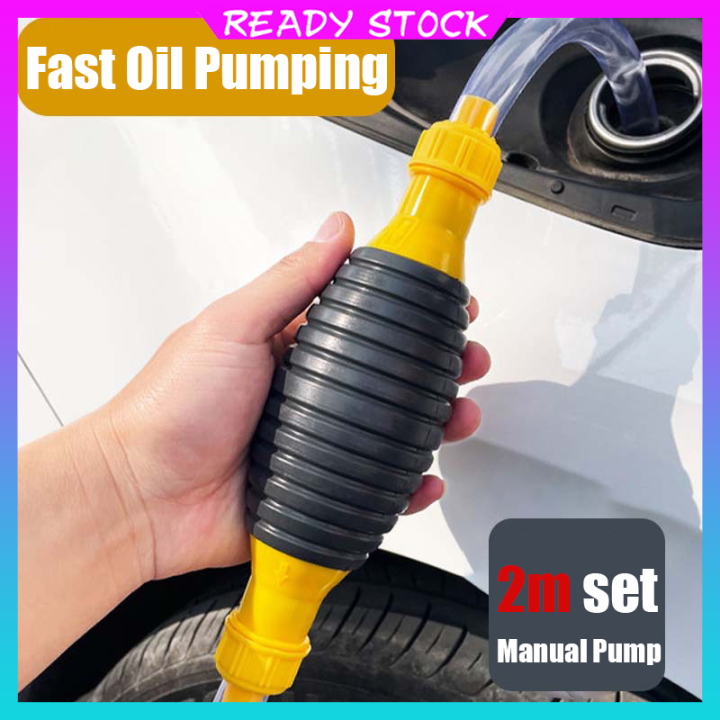 Portabl Car Motorcycle Manual Fuel Pump Gas Oil Transfer Pumping ...