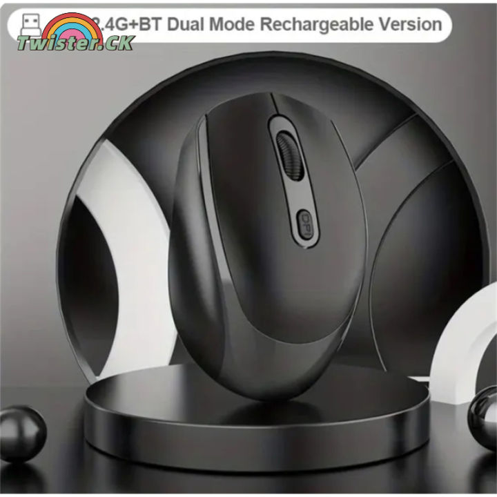 Dual Mode Wireless BT Mouse 1600 DPI 2.4G Ergonomic Optical Mouse ...